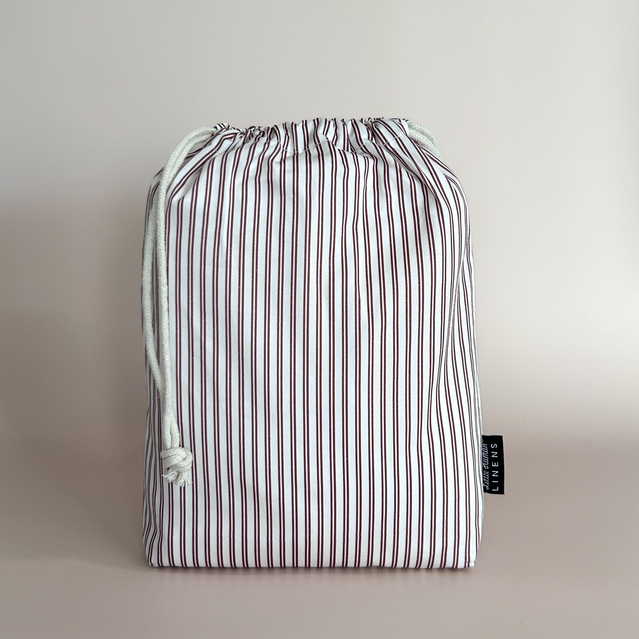 Waterproof Mini Cot / Travel Cot Sheet | Mocha Pinstripe – Little Human ...